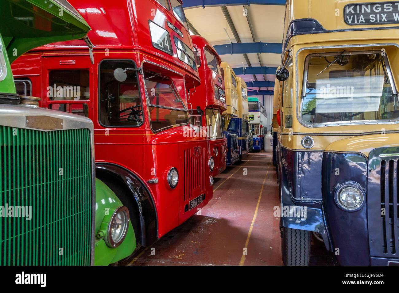 Vintage buses on display at The Transport Museum in Wythall ...