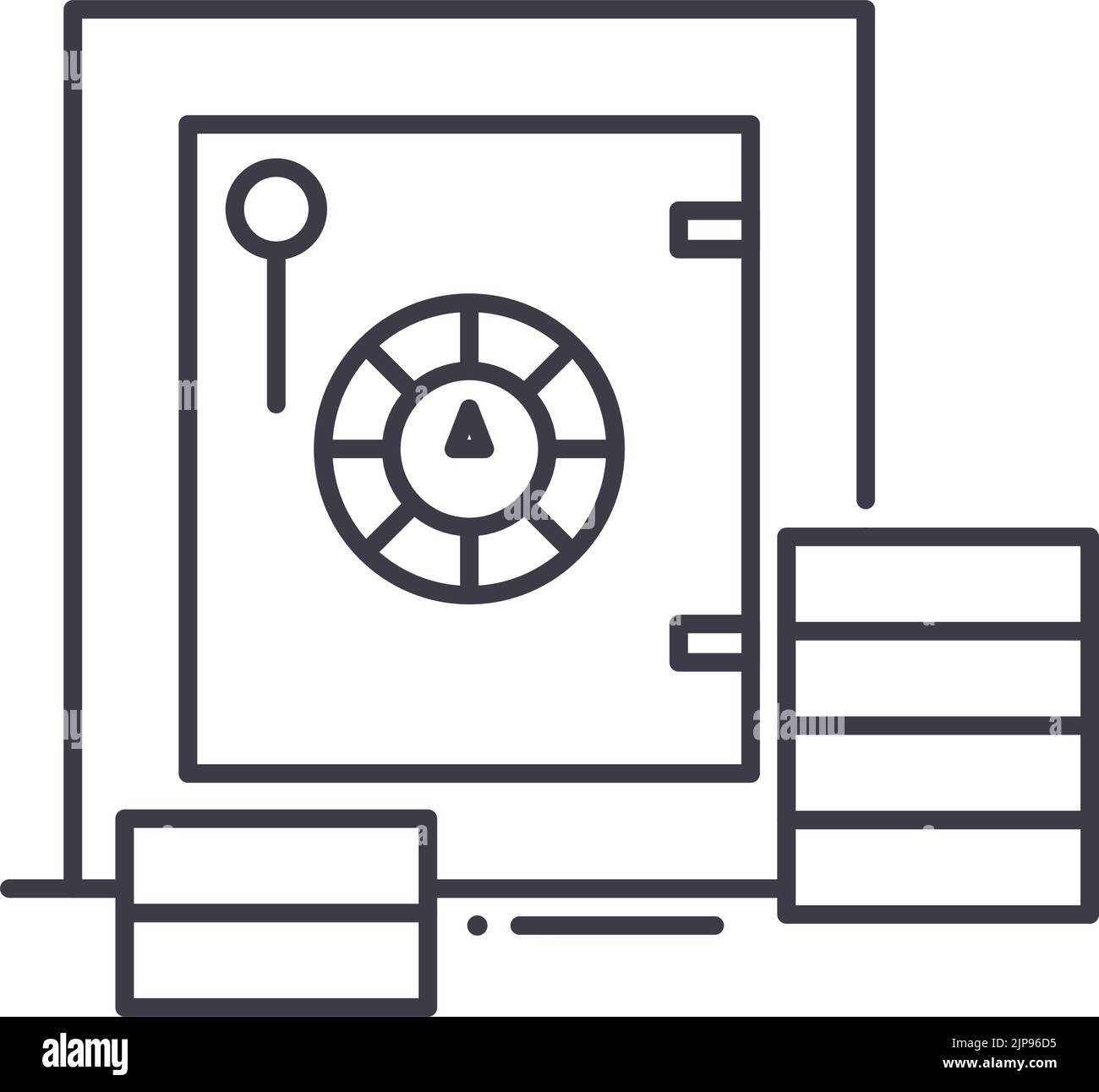 Safe Box Deposit Line Icon Outline Symbol Vector Illustration