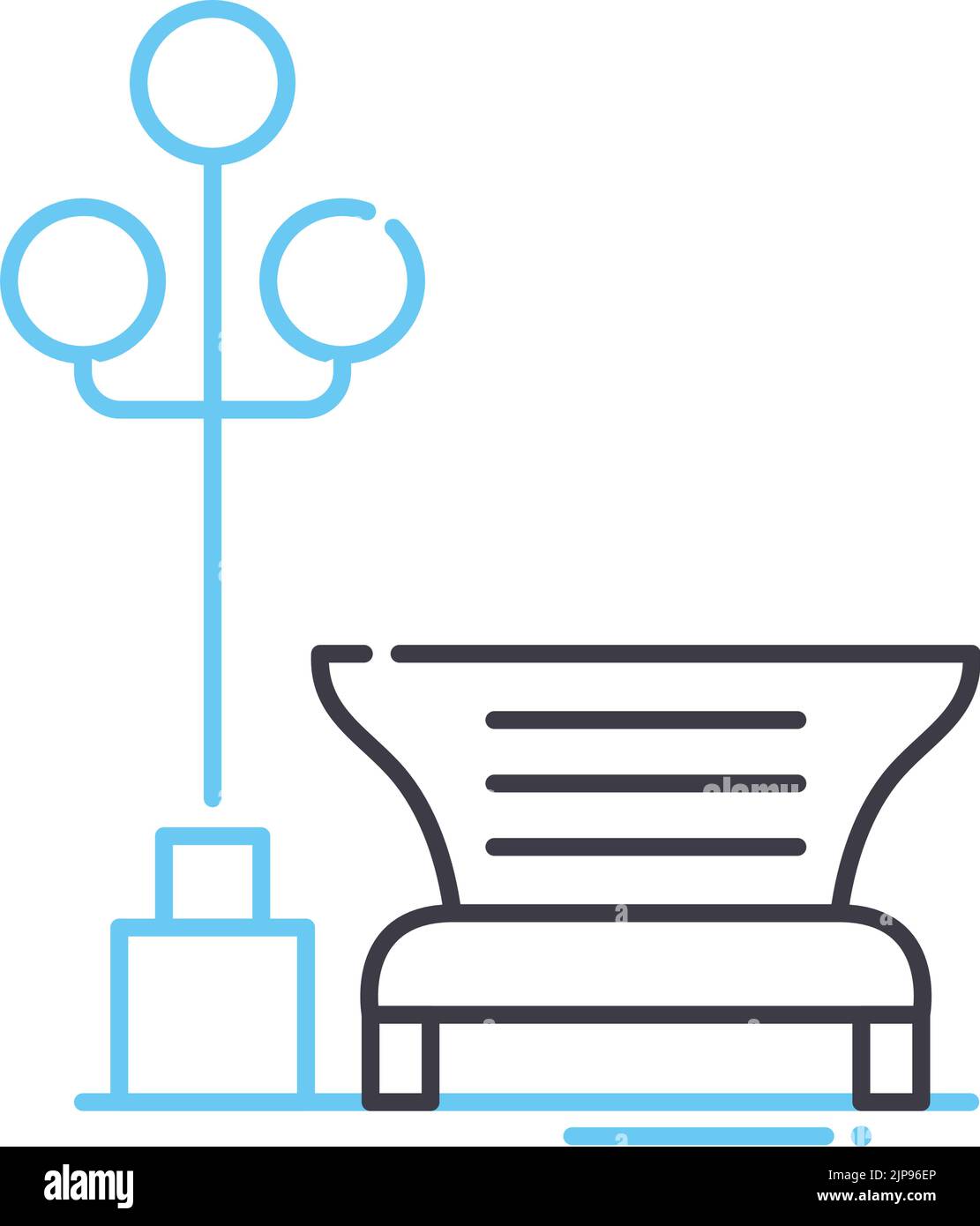 public park line icon, outline symbol, vector illustration, concept ...