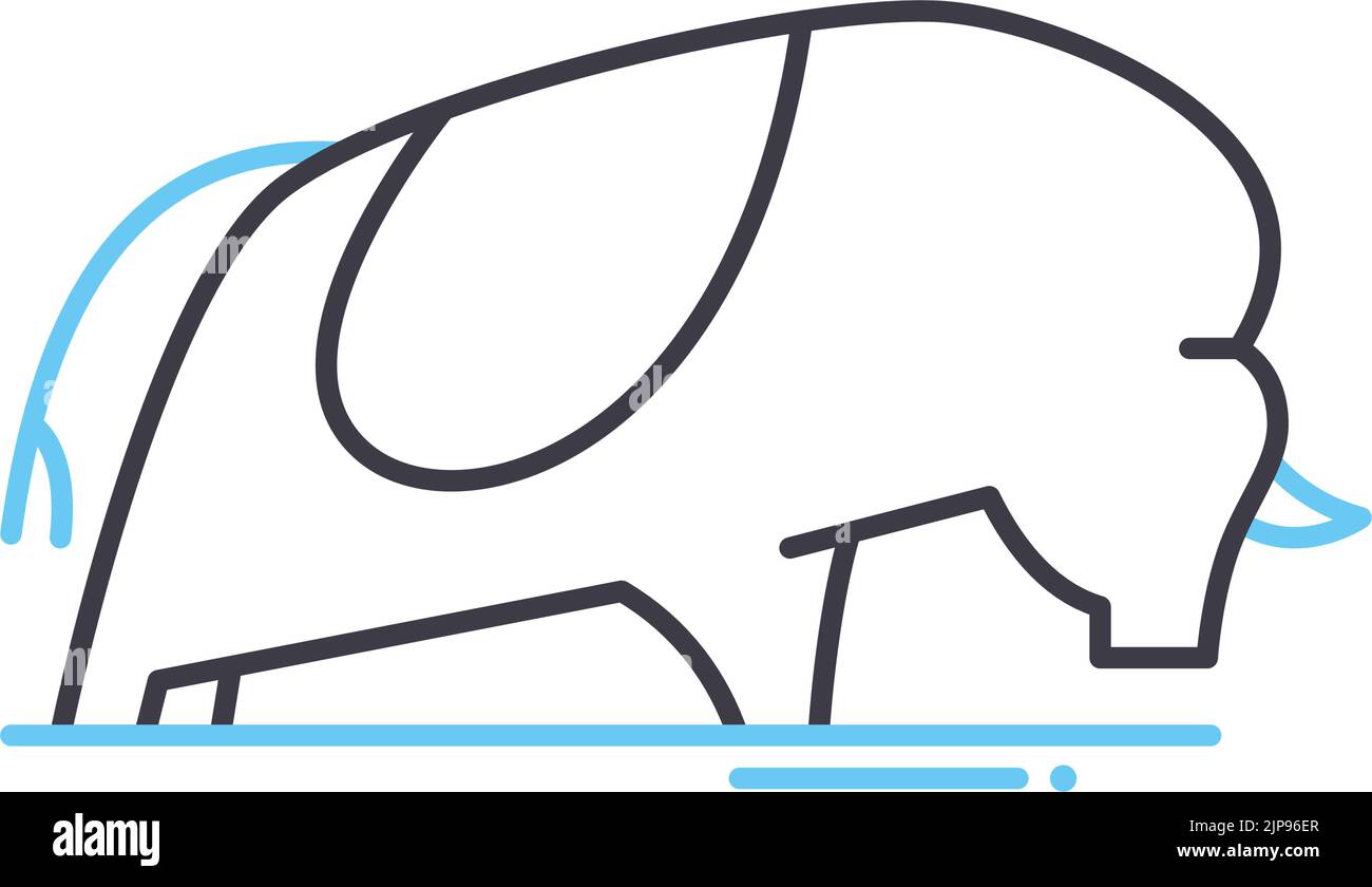 trade bull line icon, outline symbol, vector illustration, concept sign ...