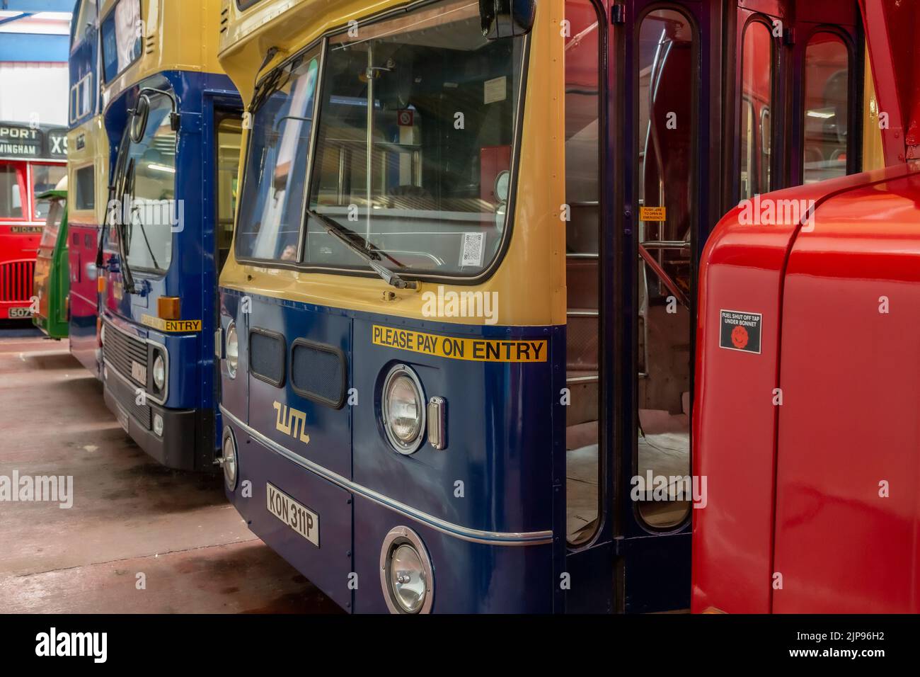 Vintage buses on display at The Transport Museum in Wythall ...