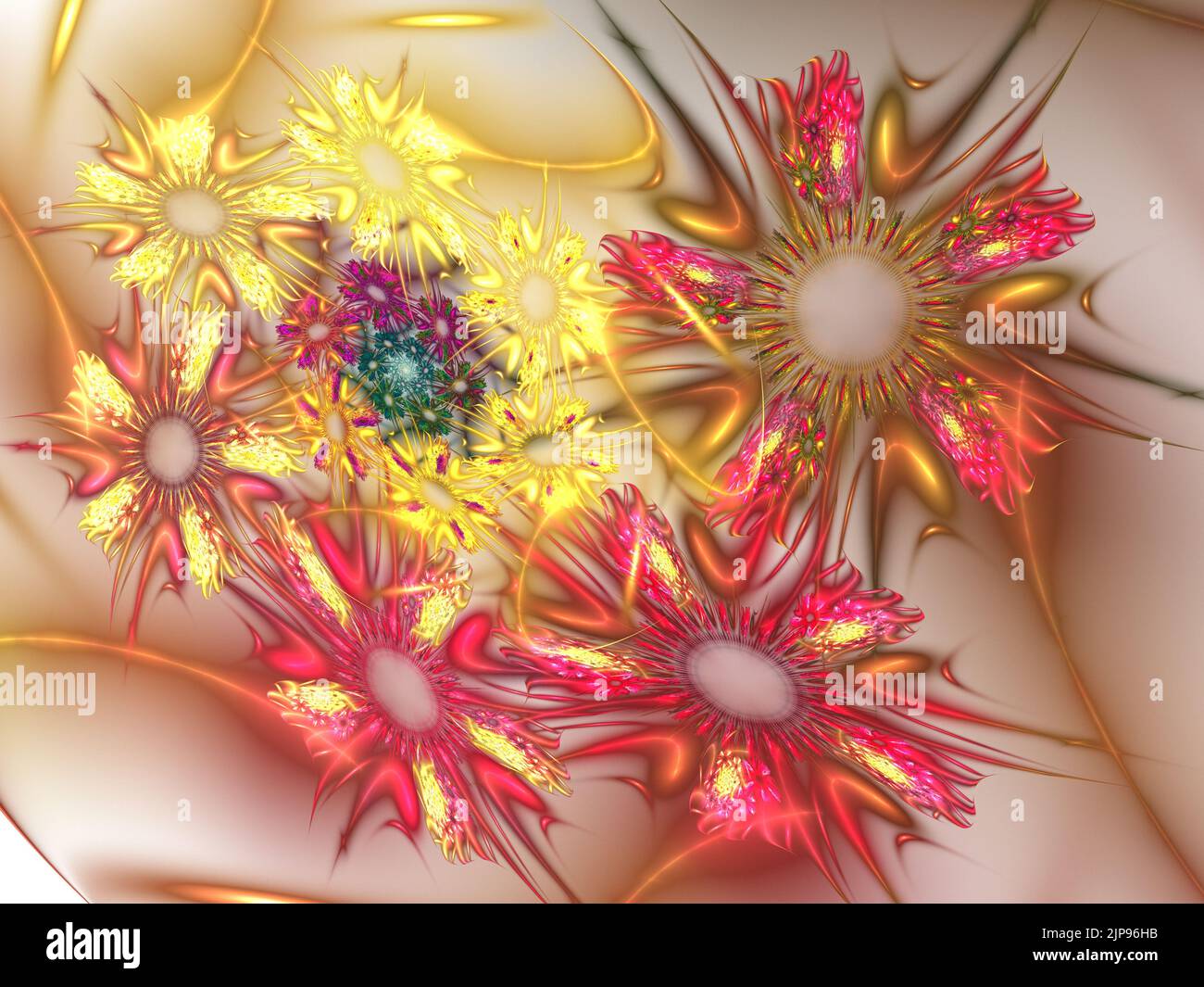 Floral swirl. Abstract flower sparks on white background. Fantasy ...