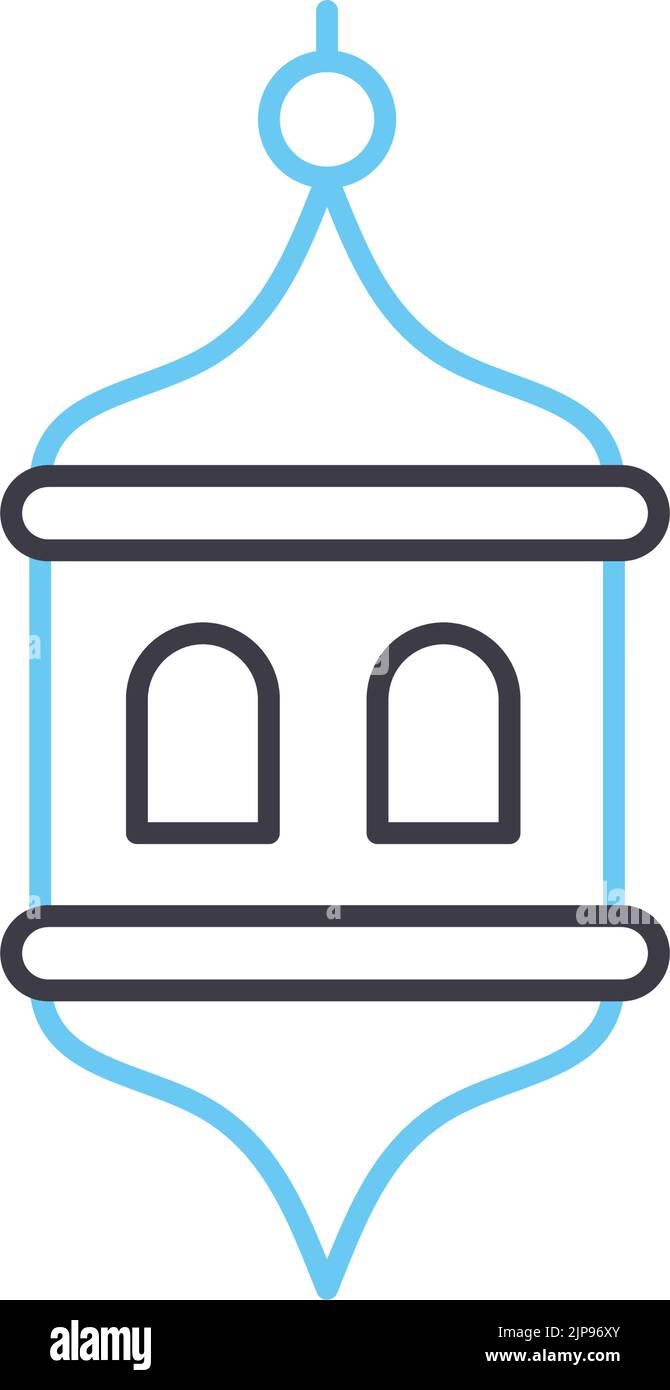 lattern line icon, outline symbol, vector illustration, concept sign ...