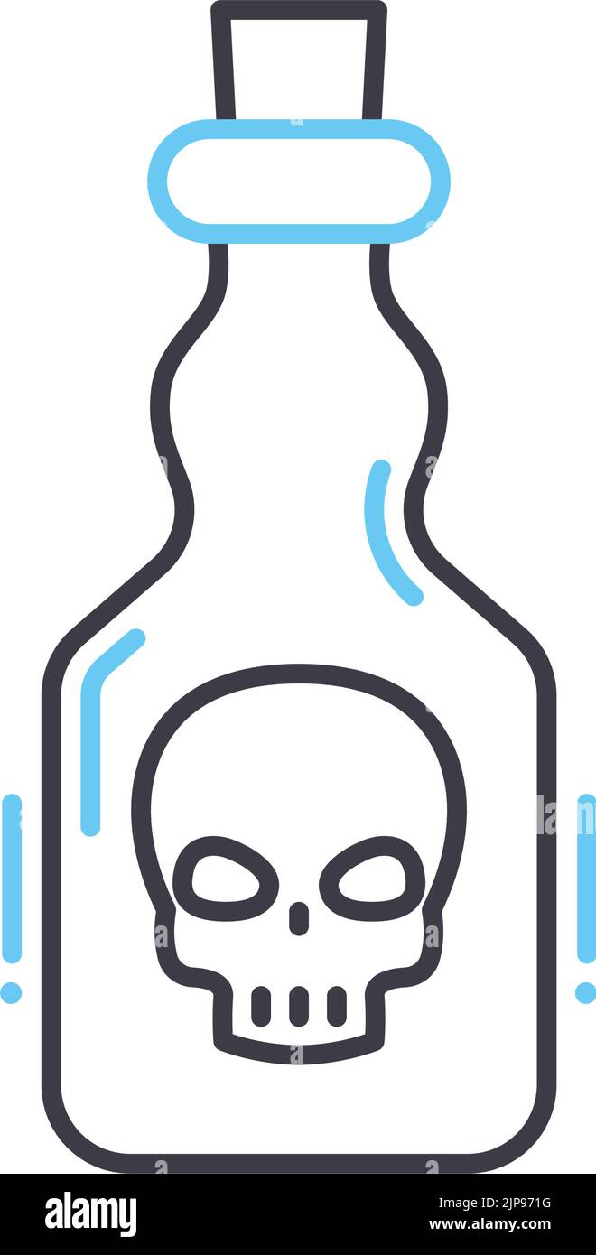 poisoning line icon, outline symbol, vector illustration, concept sign ...