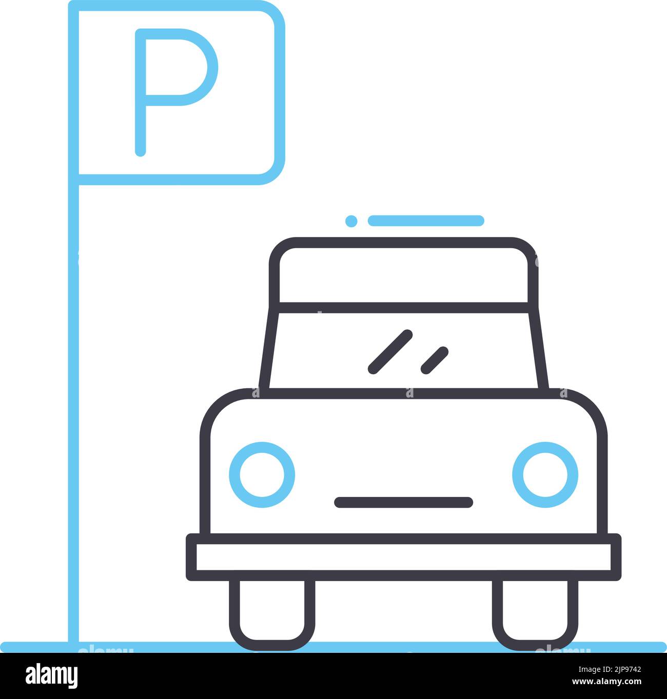 parking line icon, outline symbol, vector illustration, concept sign ...