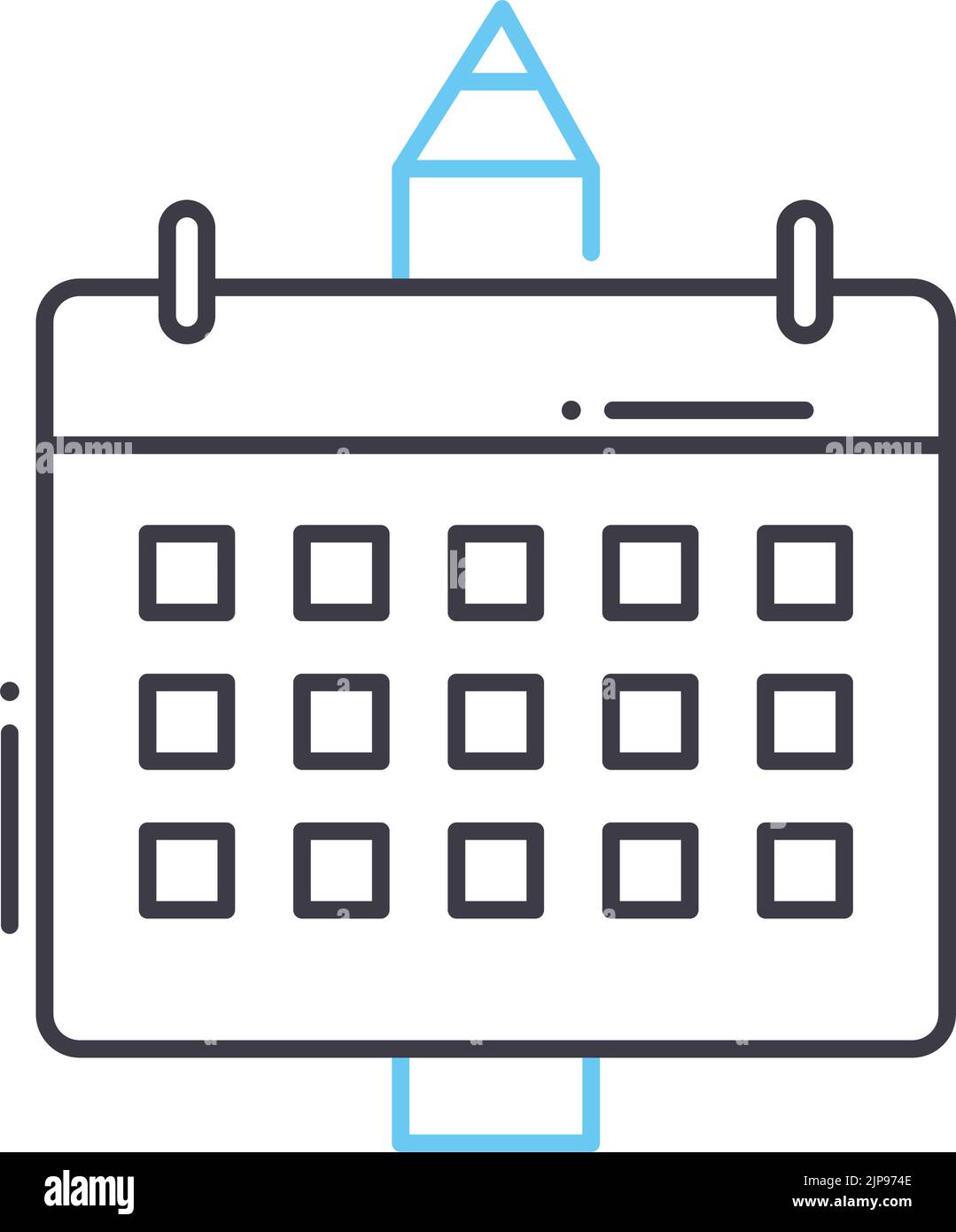 planner line icon, outline symbol, vector illustration, concept sign ...