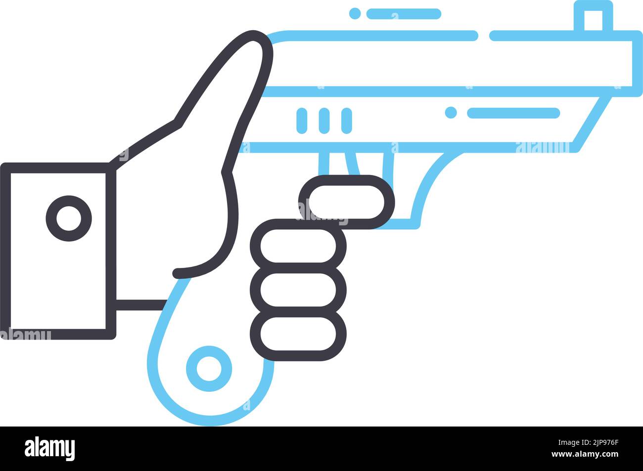 Gun line red icon Cut Out Stock Images & Pictures - Alamy