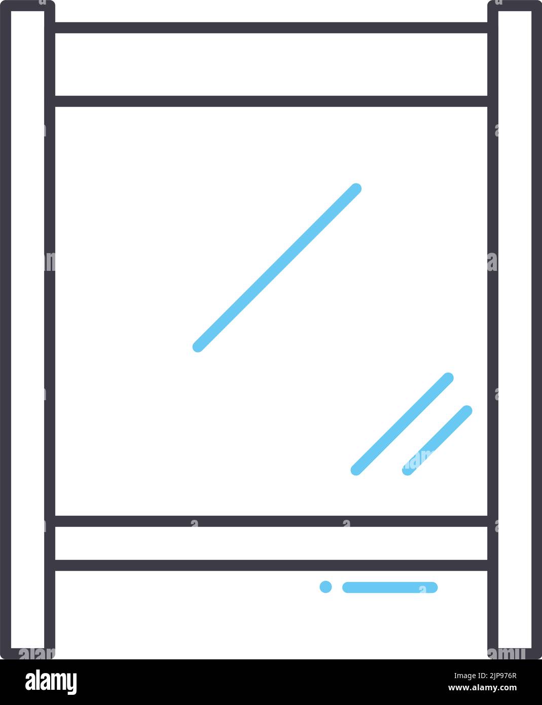 mirror line icon, outline symbol, vector illustration, concept sign ...