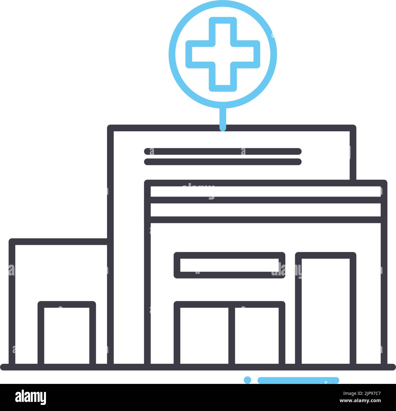 nurse line icon, outline symbol, vector illustration, concept sign ...