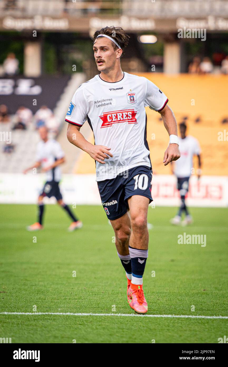 Aarhus, Denmark. 15th Aug, 2022. Sigurd Haugen (10) of AGF seen during ...