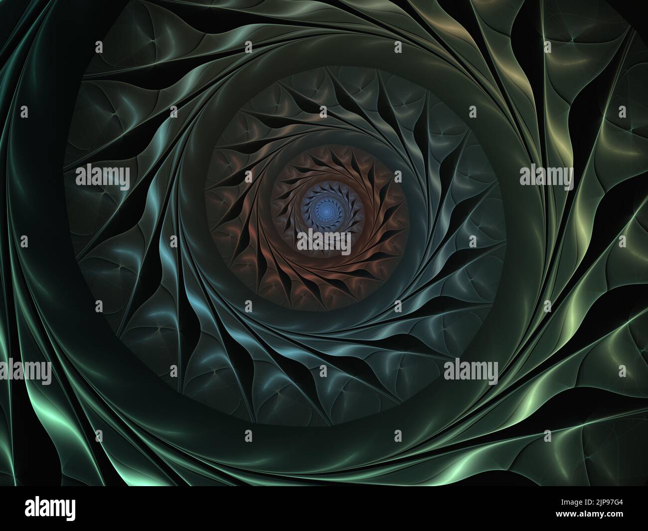 Abstract fractal shape. Infinite spiral. Mysterious psychedelic ...