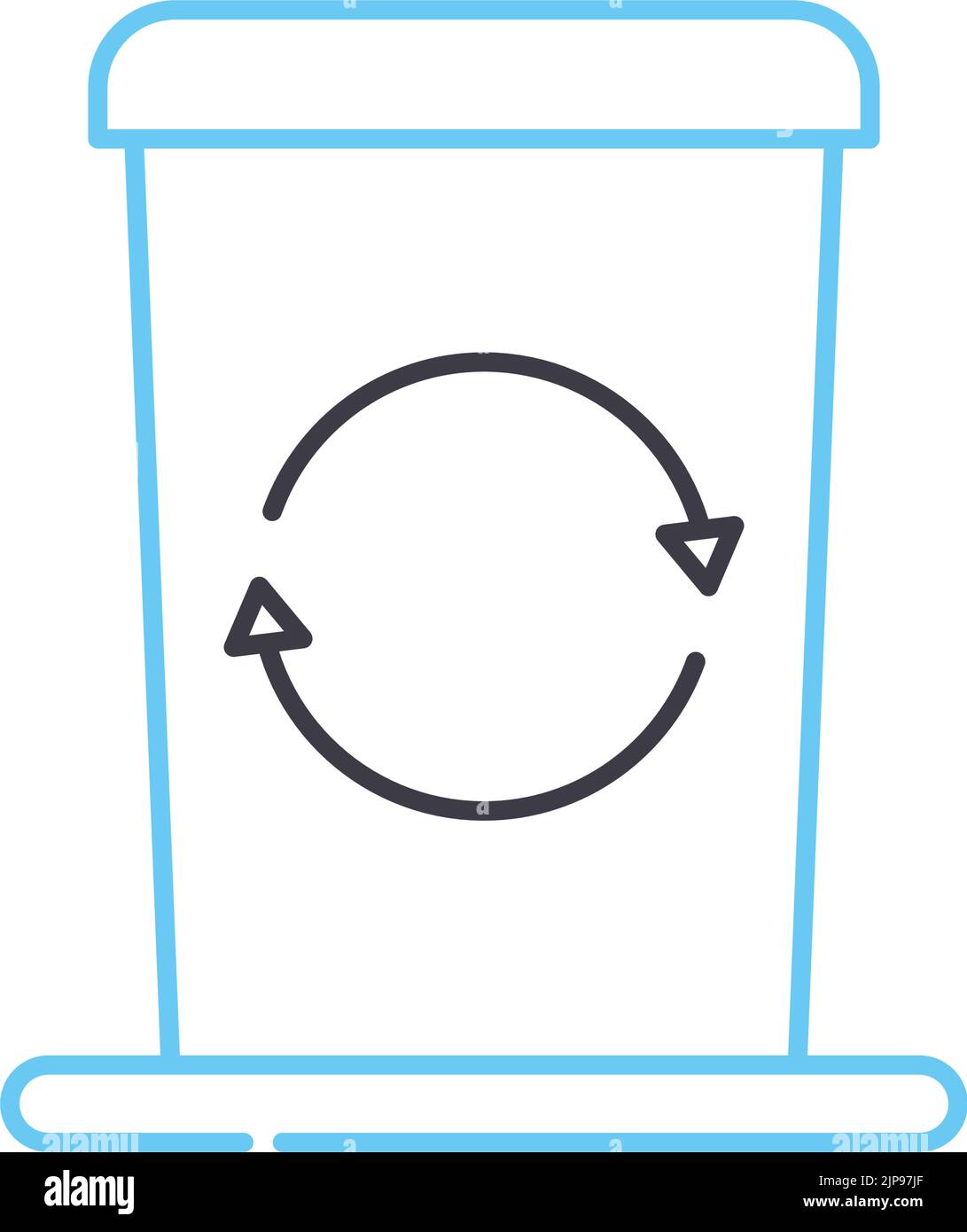 recycling bin line icon, outline symbol, vector illustration, concept ...