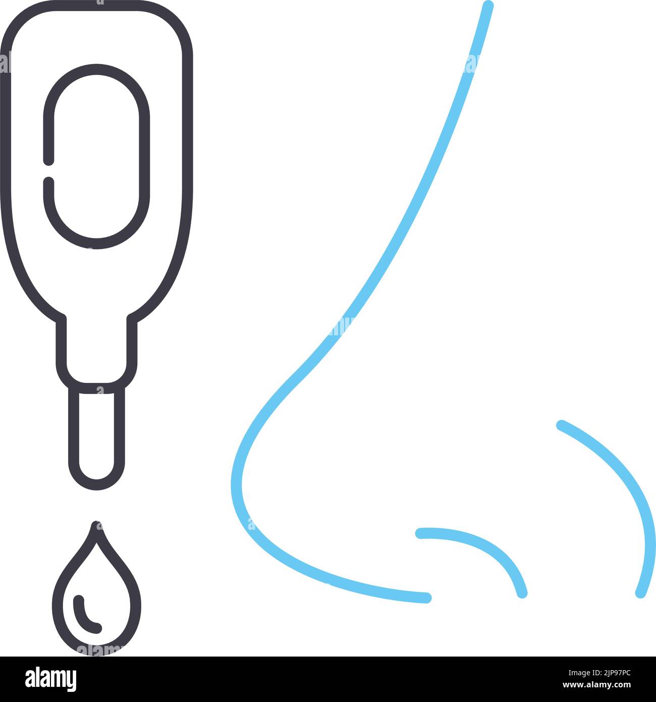 nasal drops line icon, outline symbol, vector illustration, concept ...
