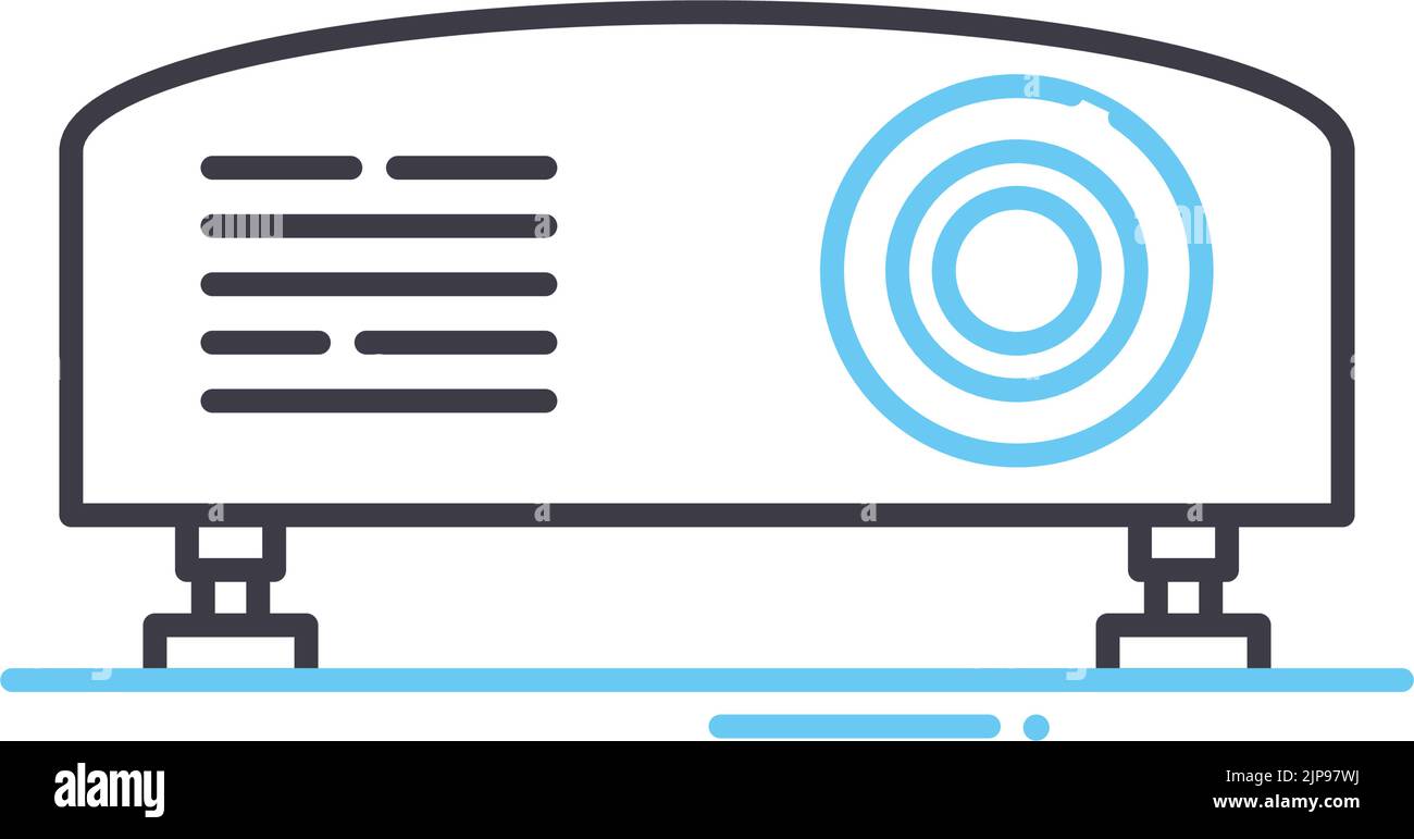 projector line icon, outline symbol, vector illustration, concept sign ...