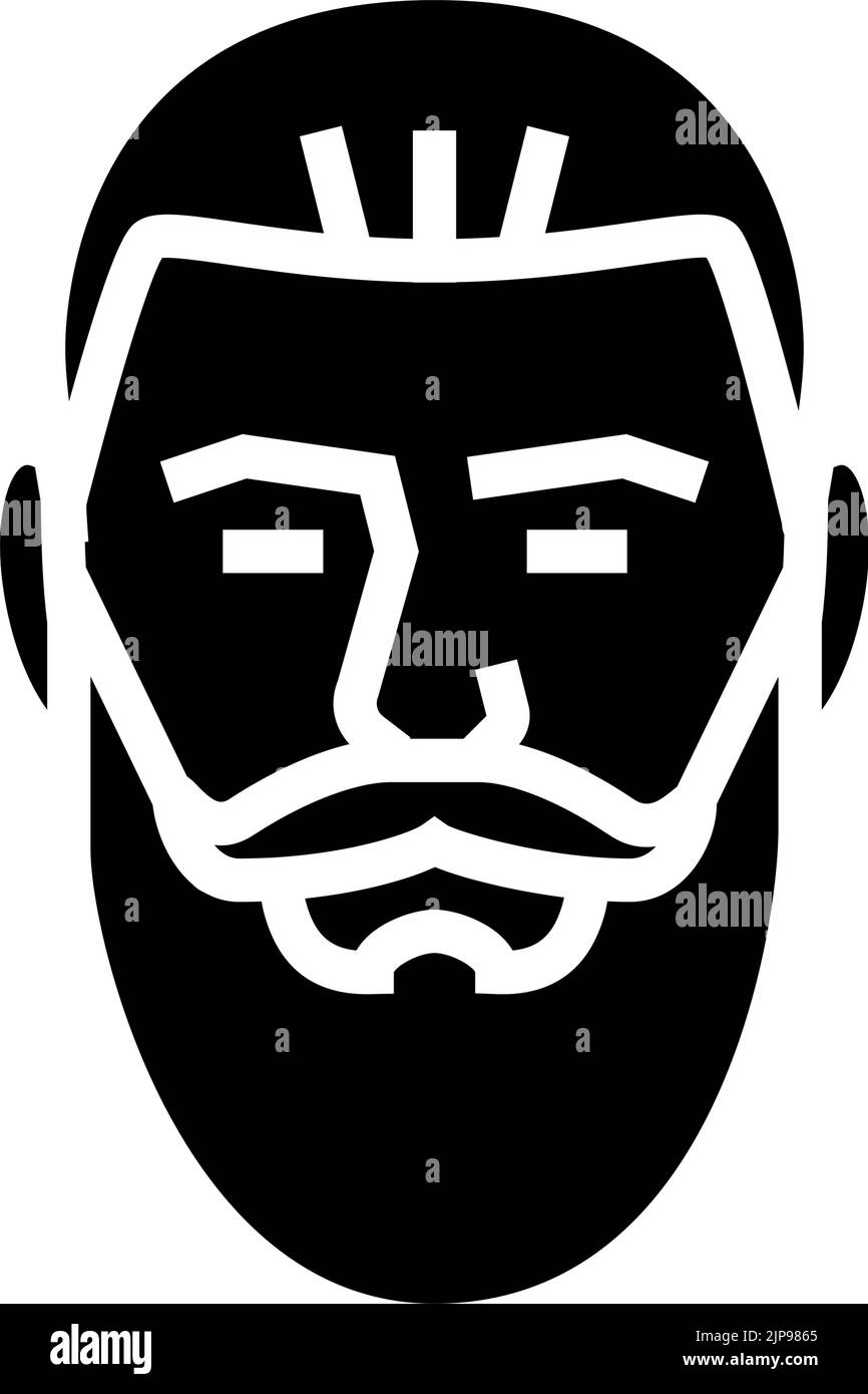 bandholz beard hair style glyph icon vector illustration Stock Vector ...