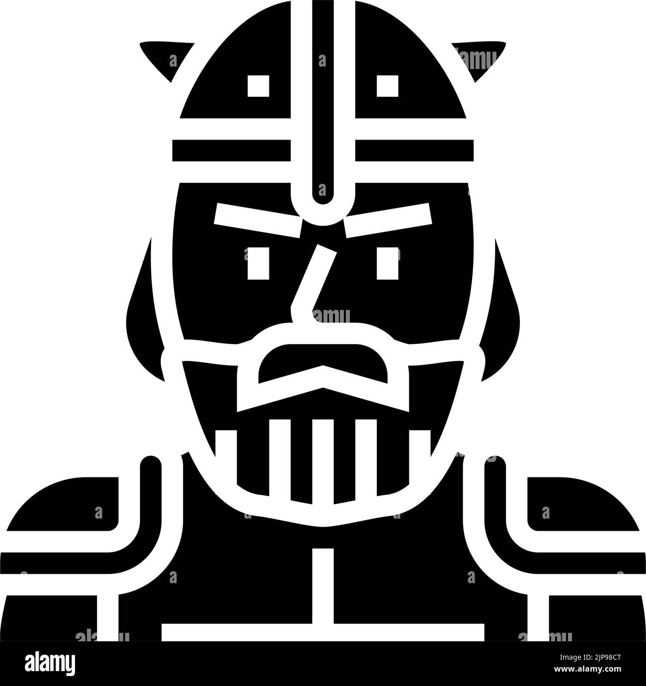 soldier viking medieval glyph icon vector illustration Stock Vector ...