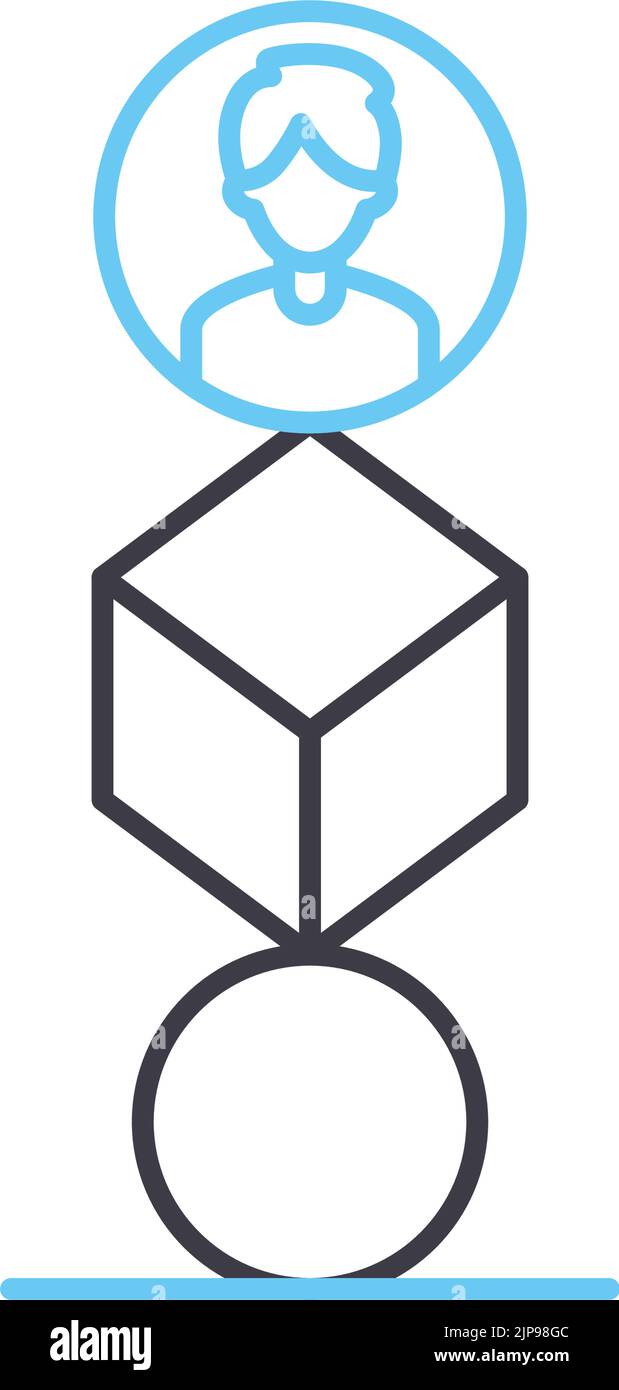 risk management line icon, outline symbol, vector illustration, concept ...