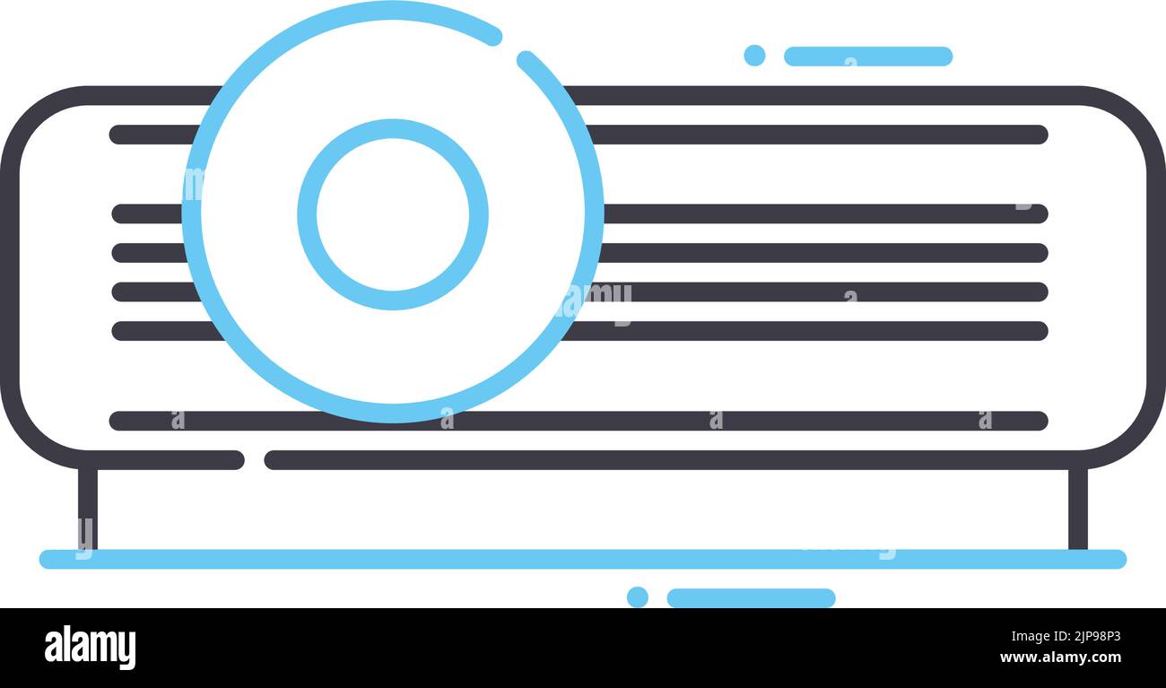 projection device line icon, outline symbol, vector illustration ... projection device line icon, outline symbol, vector illustration ...