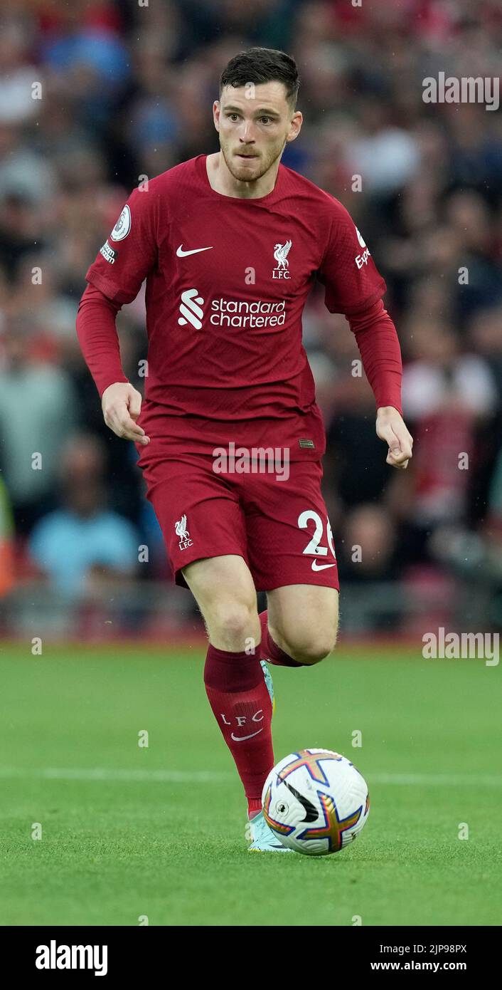 Liverpool, England, 15th August 2022. Andrew Robertson of Liverpool ...