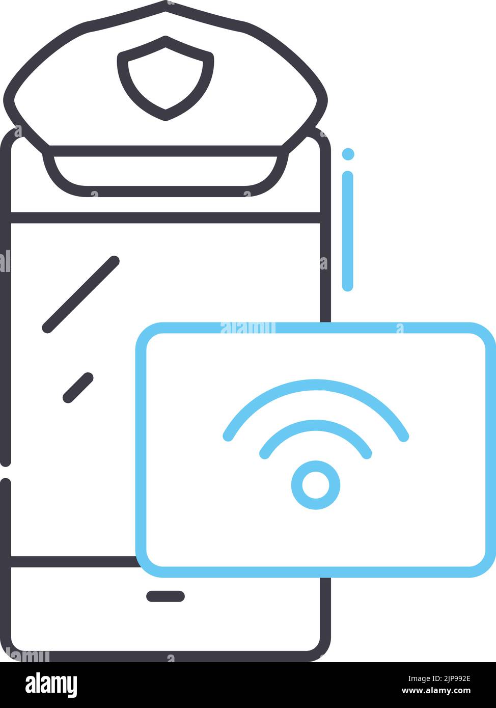 less crime line icon, outline symbol, vector illustration, concept sign ...