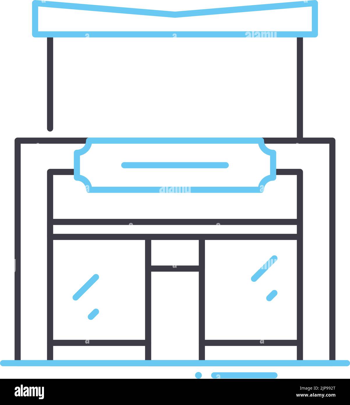 supermarket line icon, outline symbol, vector illustration, concept ...