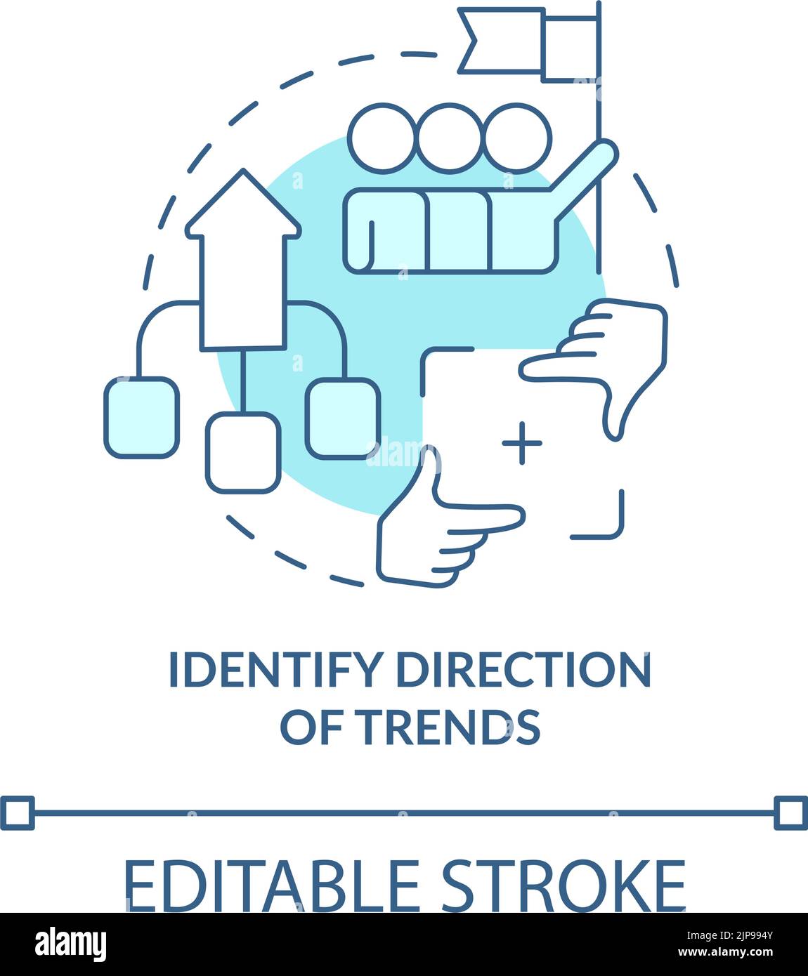 Identify direction of trends turquoise concept icon Stock Vector Image & Art - Alamy