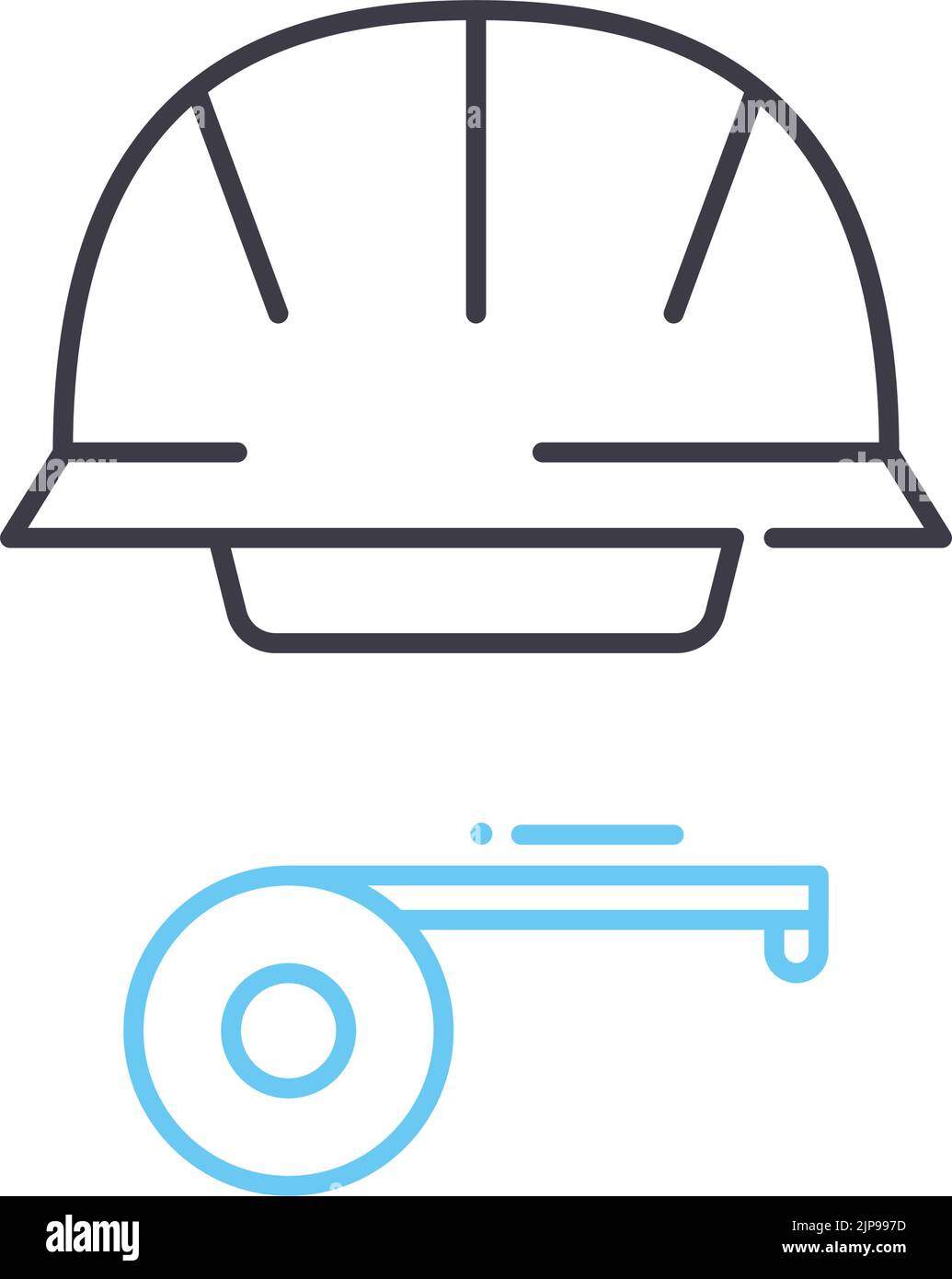 foreman gear line icon, outline symbol, vector illustration, concept ...