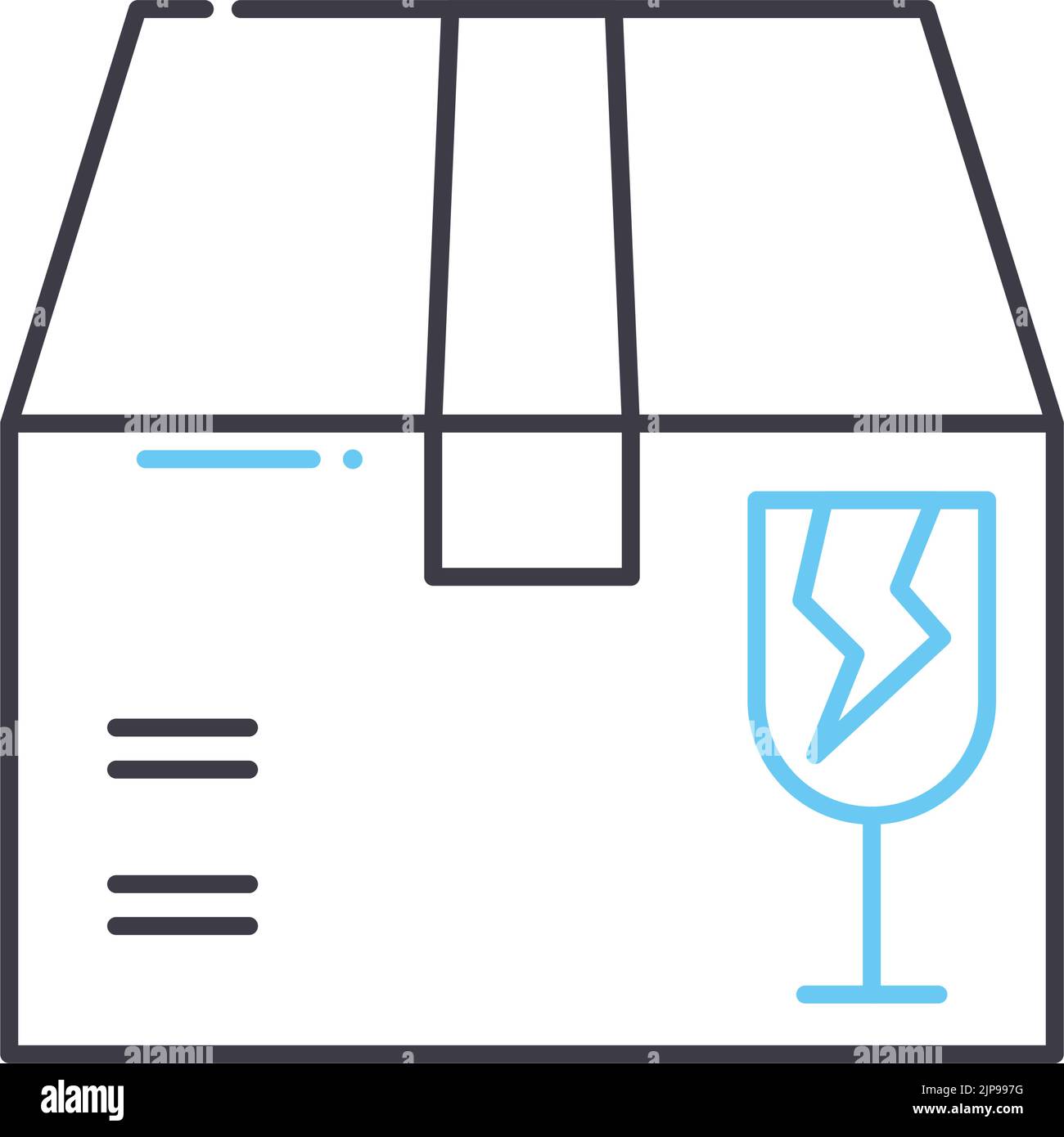 fragile line icon, outline symbol, vector illustration, concept sign ...