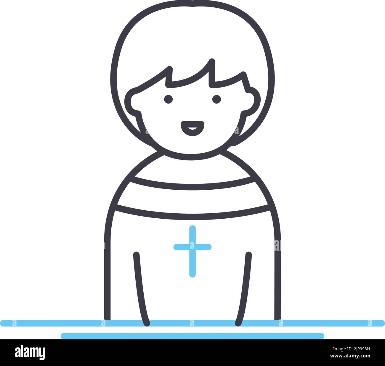 priest line icon, outline symbol, vector illustration, concept sign ...