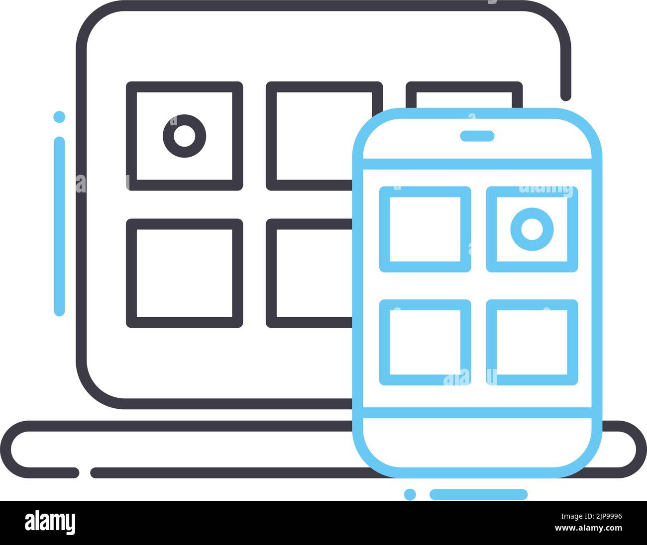 responsive design page line icon, outline symbol, vector illustration ... responsive design page line icon, outline symbol, vector illustration ...