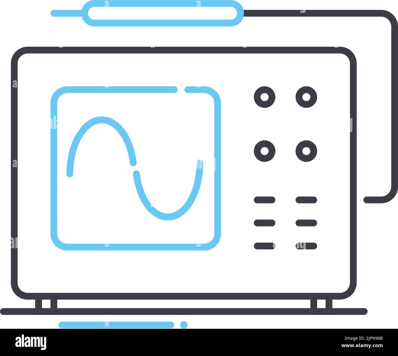waves analyzer line icon, outline symbol, vector illustration, concept ...