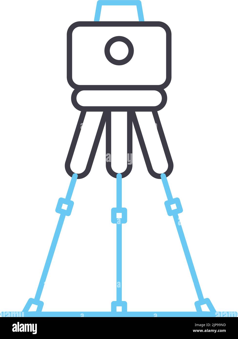 tripod line icon, outline symbol, vector illustration, concept sign ...