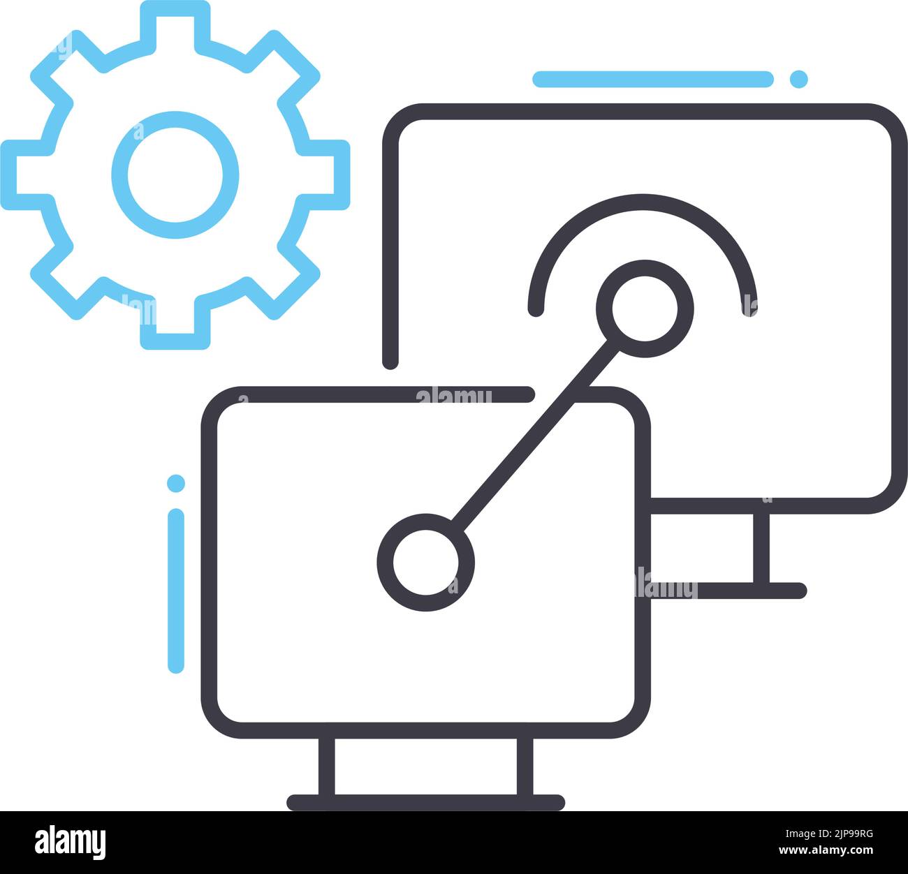 network management line icon, outline symbol, vector illustration ...
