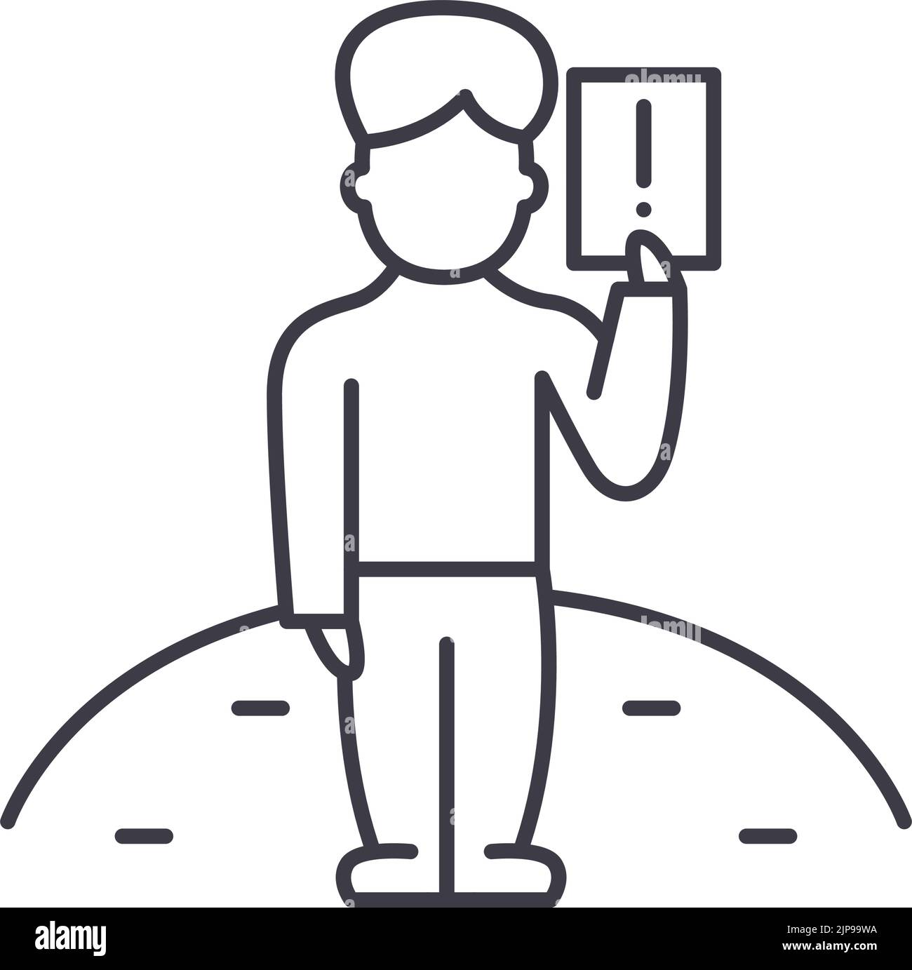red card line icon, outline symbol, vector illustration, concept sign ... red card line icon, outline symbol, vector illustration, concept sign ...