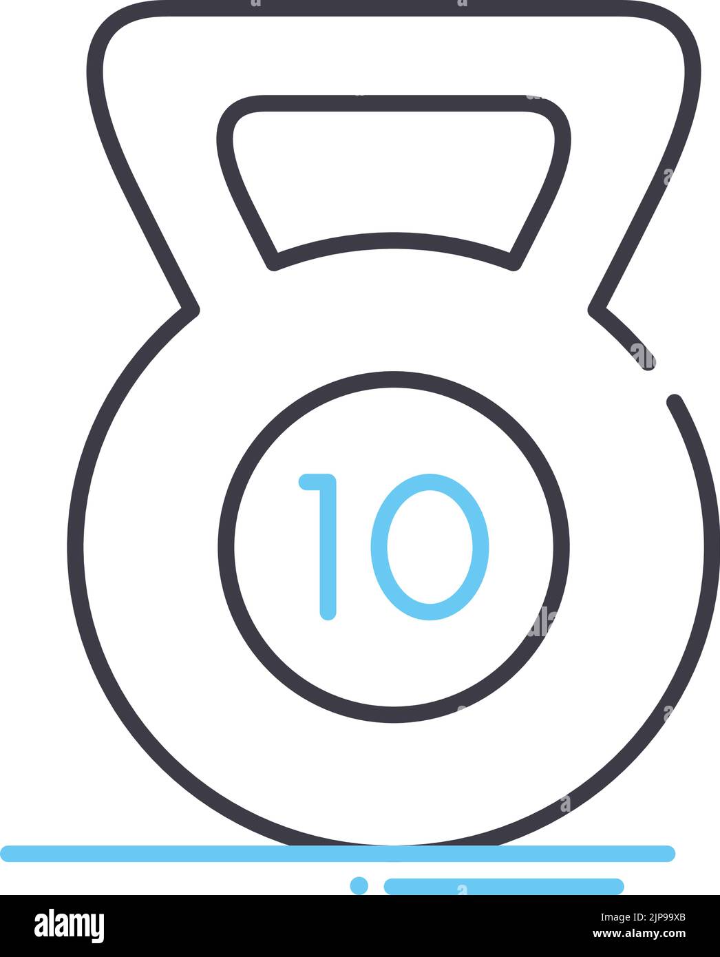 fitness goal line icon, outline symbol, vector illustration, concept ...