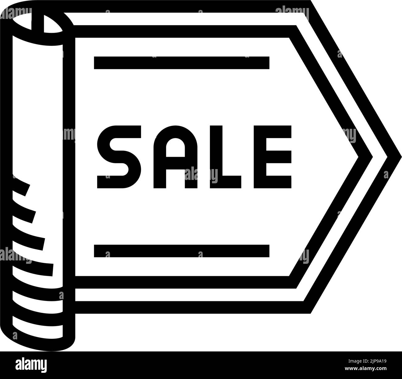 sale ribbon banner design line icon vector illustration Stock Vector ...