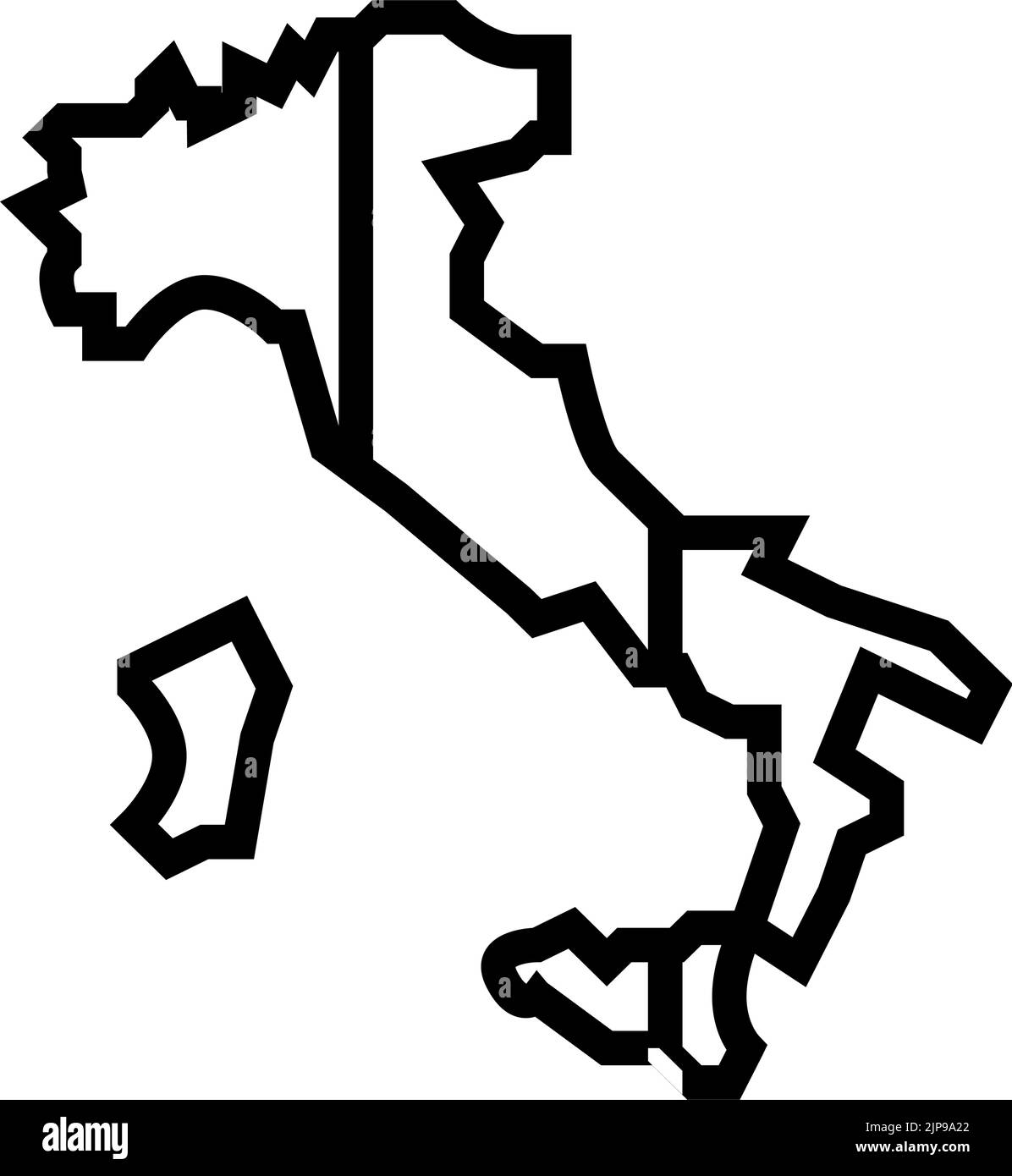 italy country map flag line icon vector illustration Stock Vector Image ...