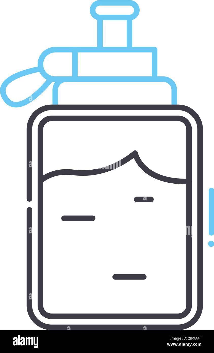 water flask line icon, outline symbol, vector illustration, concept ...