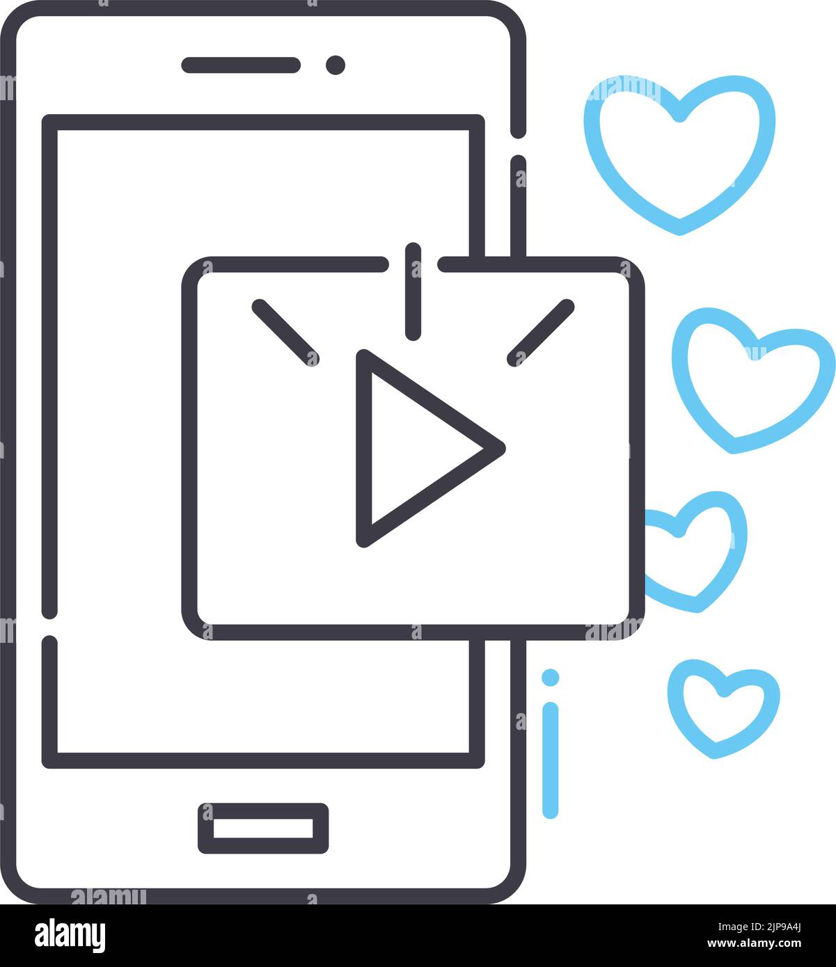 live stream line icon, outline symbol, vector illustration, concept ...