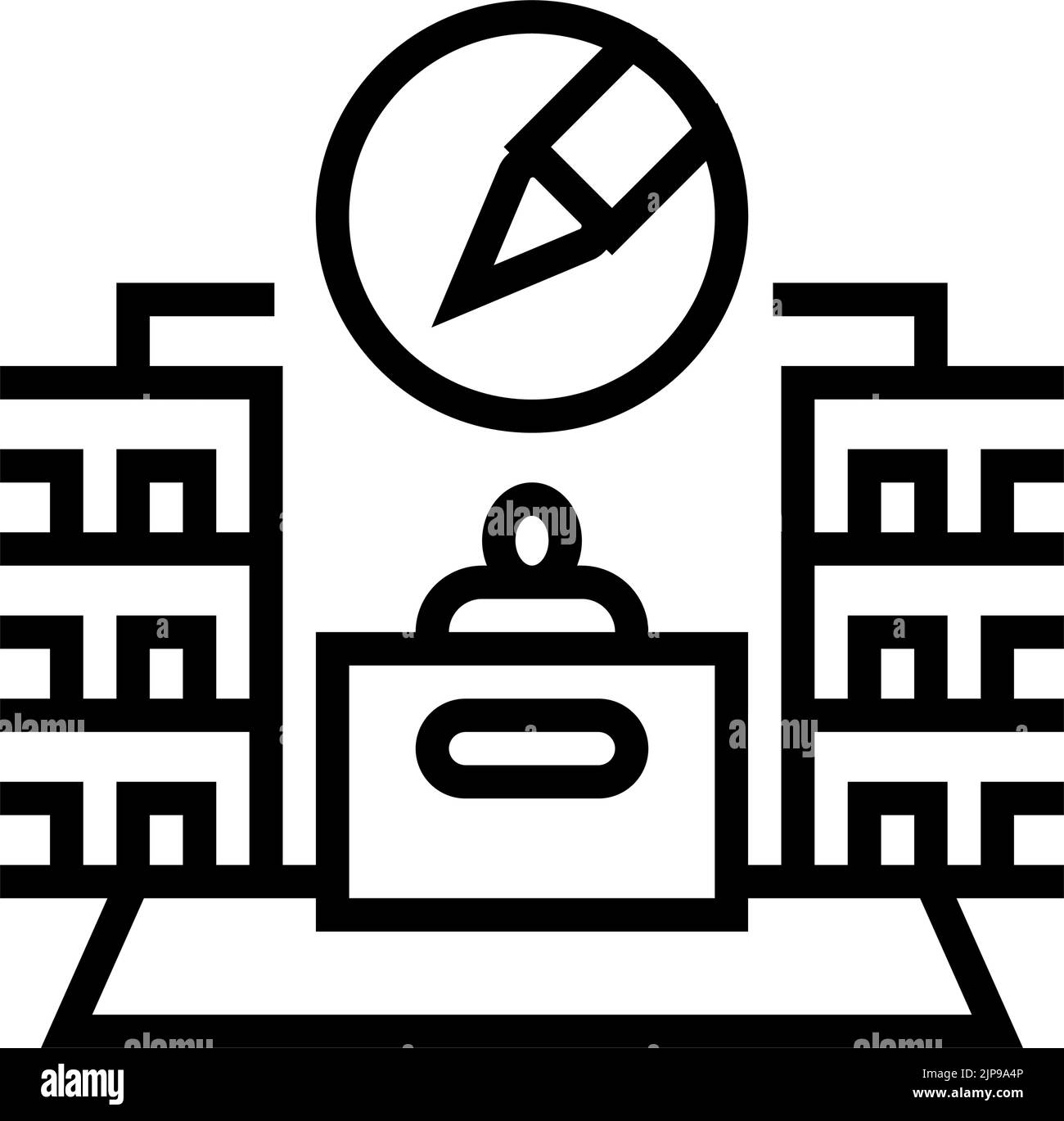 commercial retail space design line icon vector illustration Stock ...