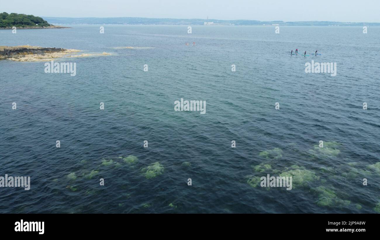An aerial view of Waterford harbour with coral reefs Stock Photo - Alamy