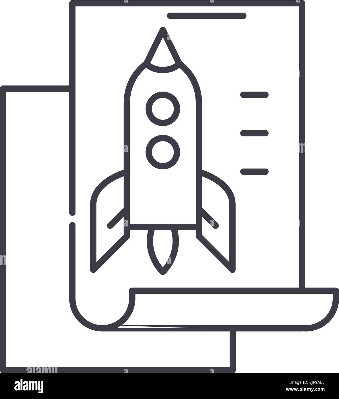 startup line icon, outline symbol, vector illustration, concept sign ...