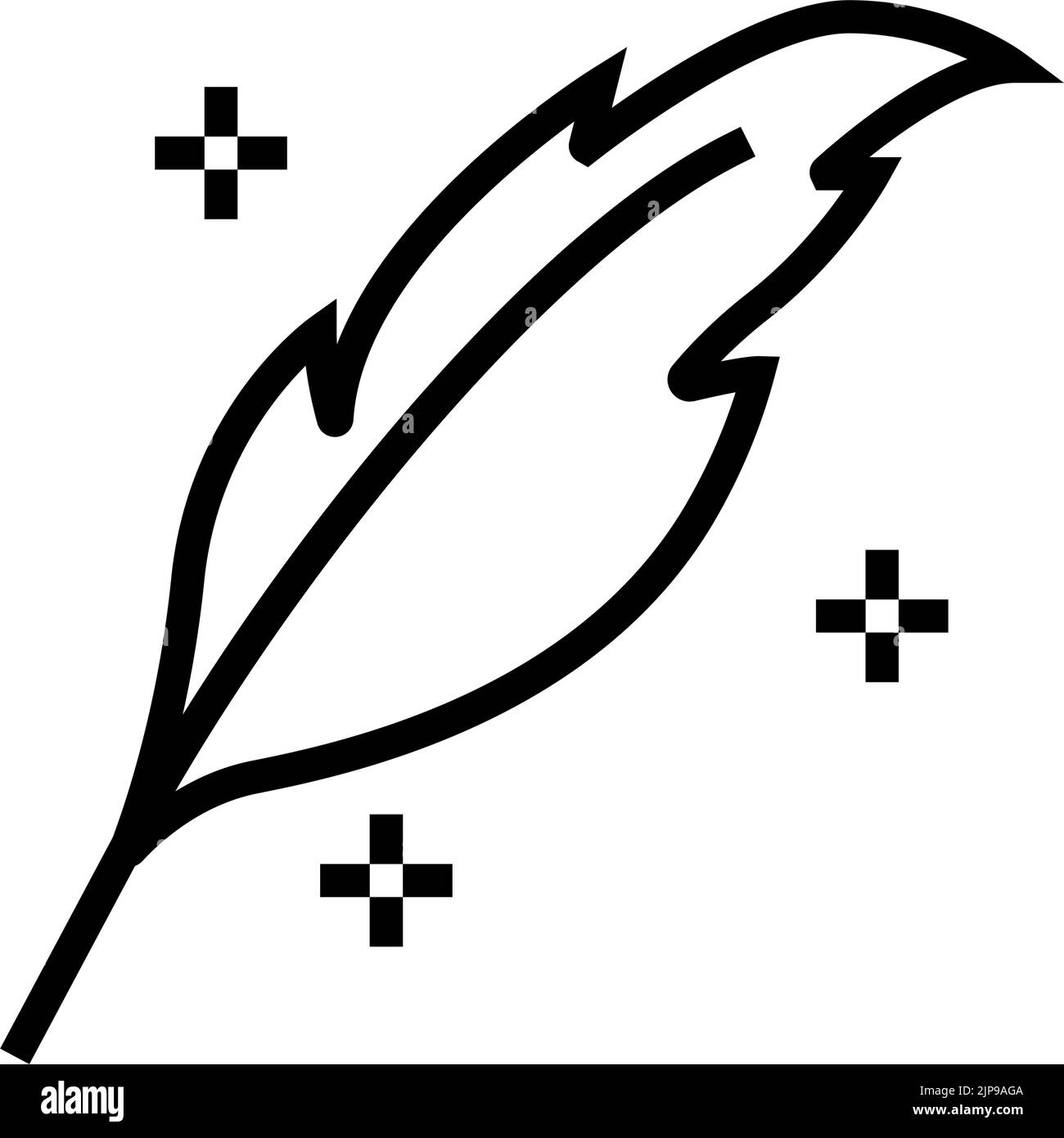 lightweight feather soft fluffy line icon vector illustration Stock ...