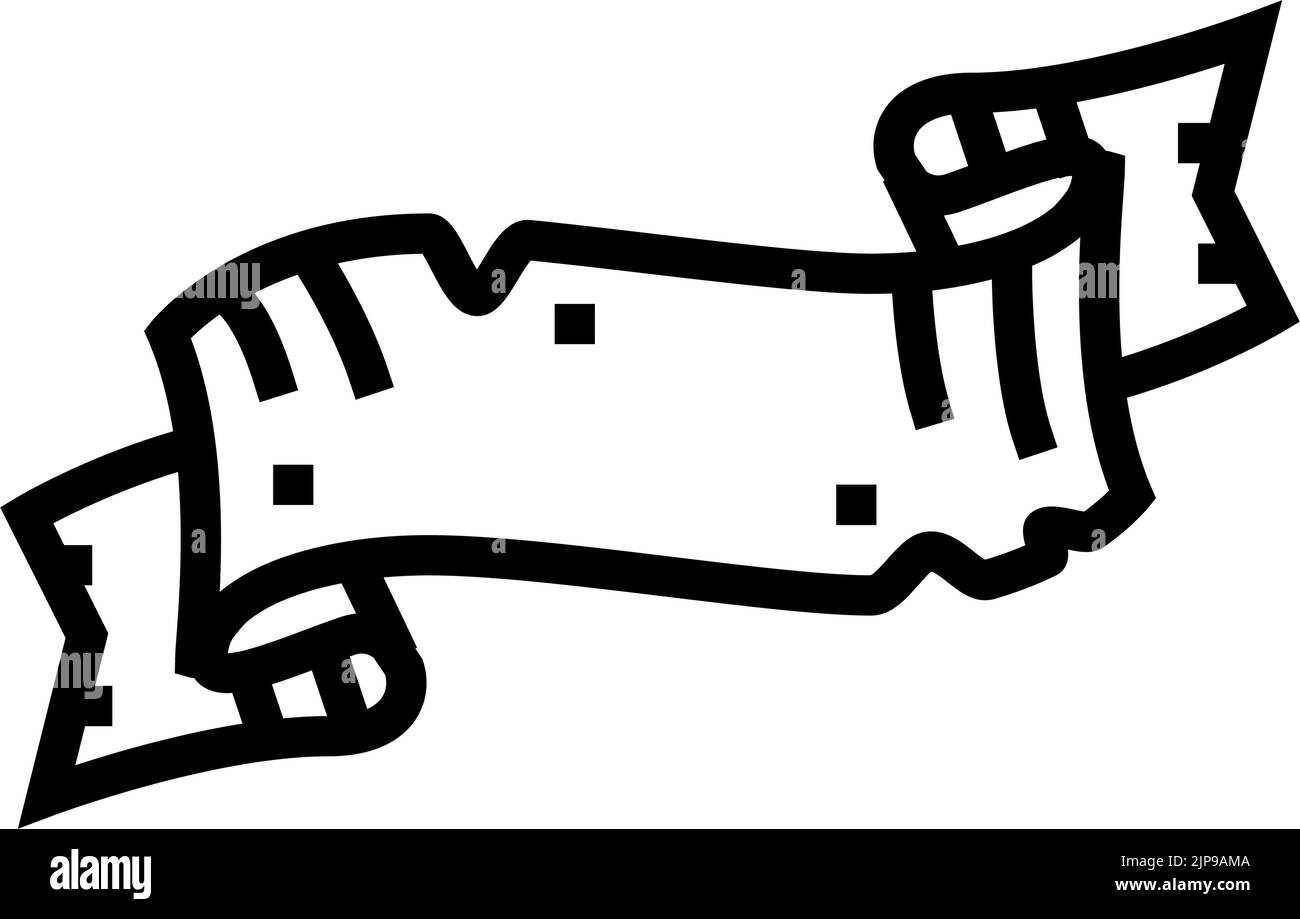 old ribbon banner design line icon vector illustration Stock Vector ...