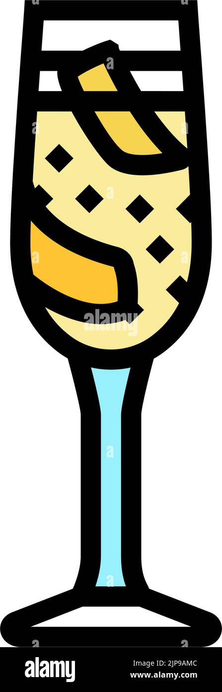 french 75 cocktail glass drink color icon vector illustration Stock ...