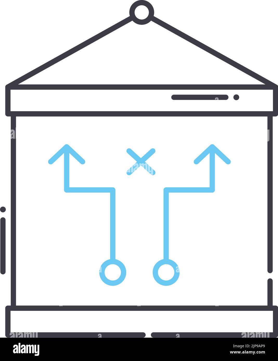 strategy map line icon, outline symbol, vector illustration, concept ...