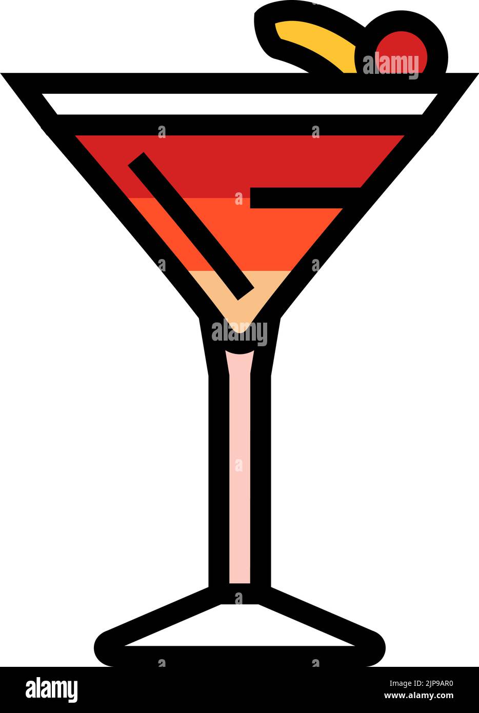 manhattan cocktail glass drink color icon vector illustration Stock ...