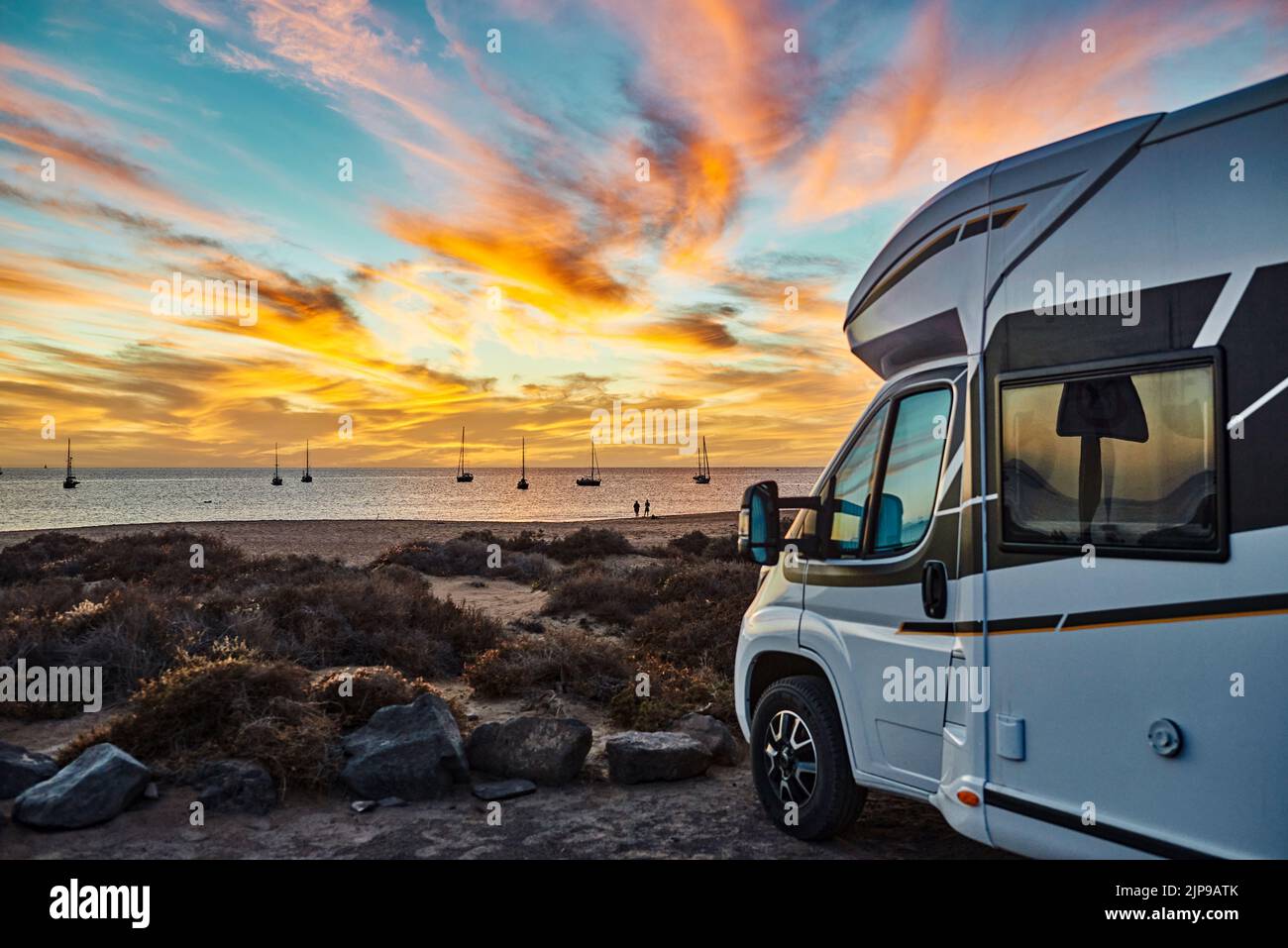 sunset, camping, camper, strandcamping, sunsets, camp, campers Stock ...