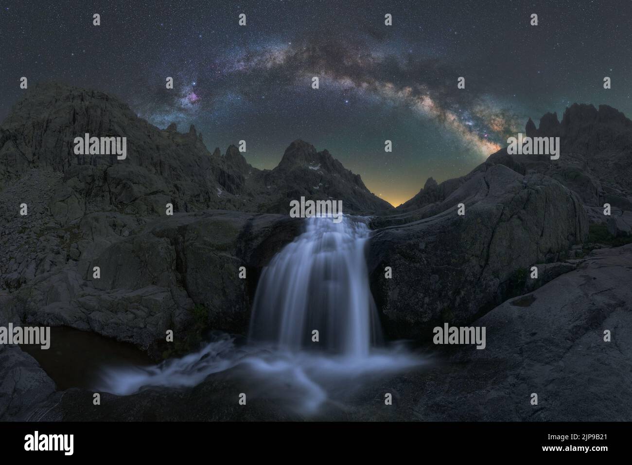 waterfall, mysterious, night sky, cascade, waterfalls, esoteric, mystic ...