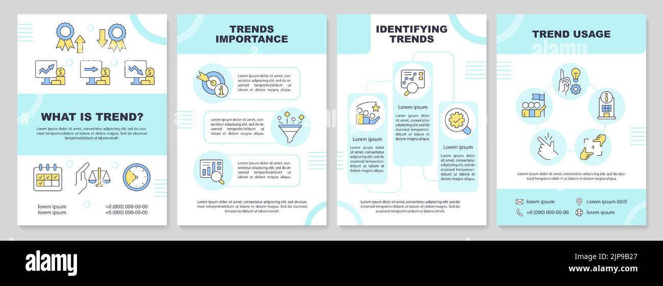 Trend management turquoise brochure template Stock Vector Image & Art - Alamy